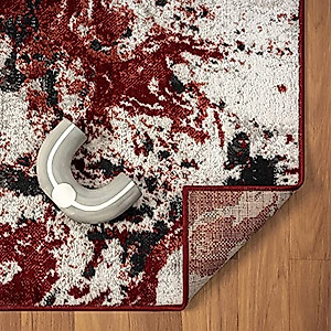 LUXE WEAVERS Abstract Marble Swirl Red 8x10 Area Rug