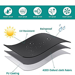 Patio Table Cover Round 74x33in, Patio Covers for Outdoor Furniture, Garden Furniture Covers with Air Vent and Handle, for Patio Dining Set, All Weather Protection