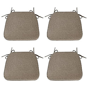 Millsilo D-Shaped Chair Cushions for Dining Chairs with Ties and Removable Cover, Dining Kitchen Chair Pads, Indoor Dining Room Non-Slip Backing Seat Cushions 4 Set, 16.5" x 16.2" x 2" Autumn Color