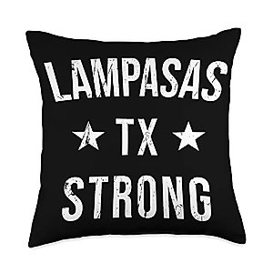Vacation Hometown Lampasas TX Strong Lampasas TX Strong Hometown Souvenir Vacation Texas Throw Pillow, 18x18, Multicolor