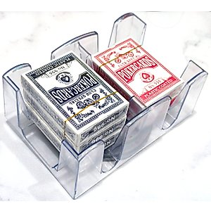 FONBEAR 6-Deck Rotating Playing Card Holder - Smooth 360 Degree Swivel Deck Holder - Playing Card Tray Great for Canasta, UNO, Blackjack, Texas Hold'em, Hand and Foot, Dealing and Discard Accessories