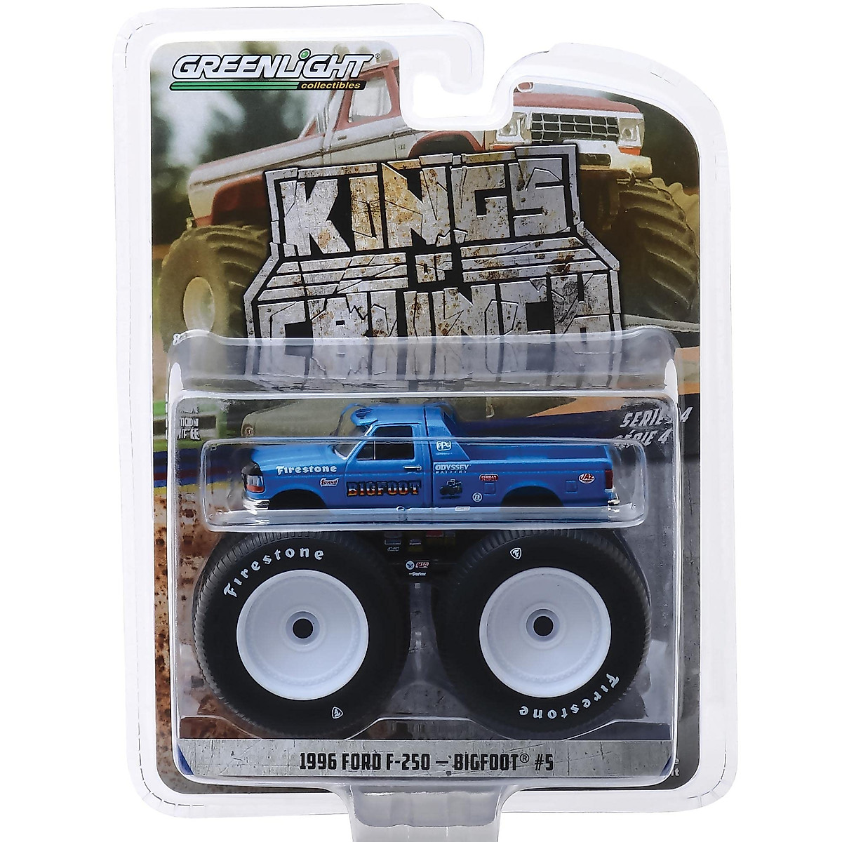 GreenLight 1/64 Kings of Crunch Series 4 - Bigfoot #5 - 1996 Ford F-250 Monster Truck 49040E
