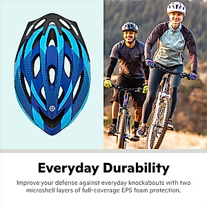 Schwinn Thrasher Bike Helmet for Adult Men Women, Ages 14 and Up with Suggested Fit 58 to 62cm, Non-Lighted, Lightweight with Adjustable Side and Chin Straps, Blue
