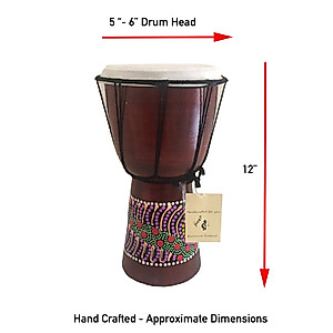 Djembe Drum Bongo Congo African Wood Drum - MED SIZE- 12" High - Professional Sound - NOT MADE IN CHINA