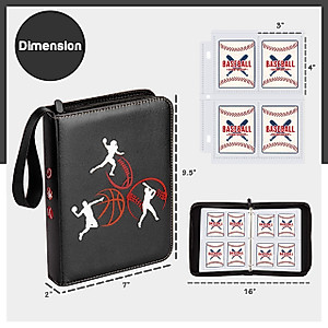 CLOVERCAT 4 Pocket Sports Card Binder Parent (4 Pocket, 400 Cards, Multi Sports, Brown)