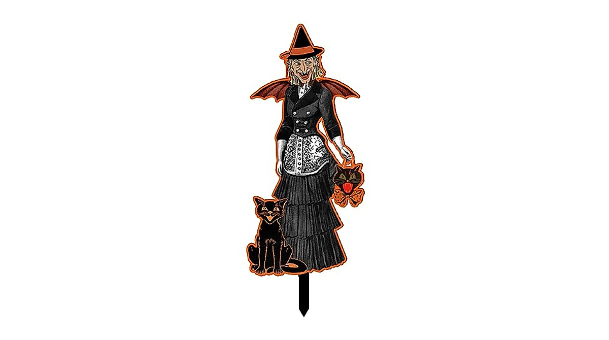Halloween Yard Signs: Mr. Skeleton & Mrs. Witch Decor