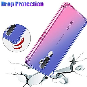 Gufuwo Case for Oppo A9 2020/OPPO A11X/OPPO A5 2020/OPPO A11 Cute Case Girls Women, Gradient Slim Anti Scratch Soft TPU Phone Cover Shockproof Protective Case for Oppo A9 2020 (Blue/Pink)