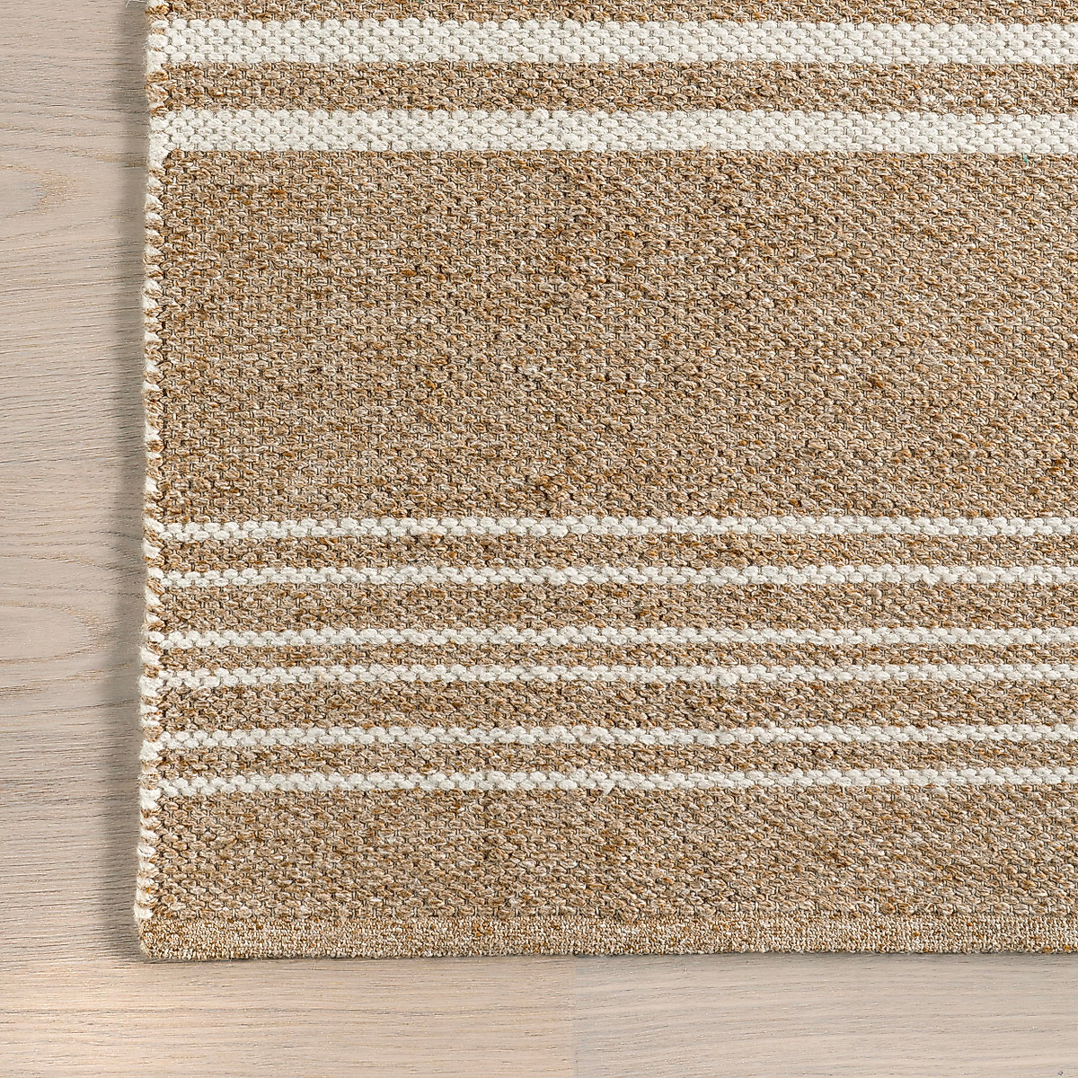 Rugs USA x Lauren Liess Birchwood Reversible Striped Wool Area Rug, 9' x 12', Sand