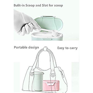 YEEHO Travel Infant Formula Dispenser Box with Scoop, Portable Baby Dry Milk Powder Food Container with Spoon Airtight Storage Easy go Parents Choice Sealed Small Case,Blue