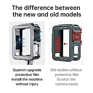 TELESIN Vertical Aluminum Cage Protective Case Frame Housing for GoPro Hero 11 10 9 Black, Fits Go Pro with ND CPL Lens Filter Max Lens on Camera, with Cold Shoe Connect to Video Light Microphone