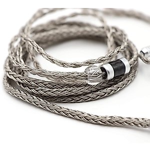 Linsoul Tripowin Zonie 16 Core Silver Plated Cable SPC Earphone Cable for KZ ZS10 PRO, ZSX, ZSN Pro, ZS10 Pro NF2u, Recessed 2pin IEMs(Recessed 2pin, 4.4mm, Grey)