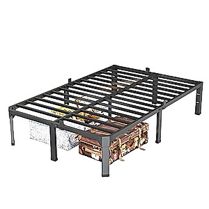 Superay 14 Inch Metal Twin Bed Frame with Mattress Slide Stopper - Single Black Basic Anti Squeak Steel Slats Platform, Easy Assembly Heavy Duty Noise Free Bedframes, No Box Spring Needed