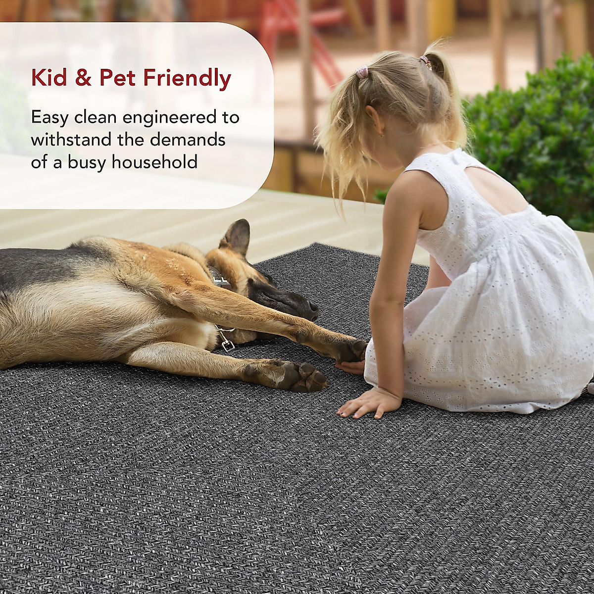 nuLOOM Braided Indoor/Outdoor Area Rug, 4' Round, Wynn Charcoal