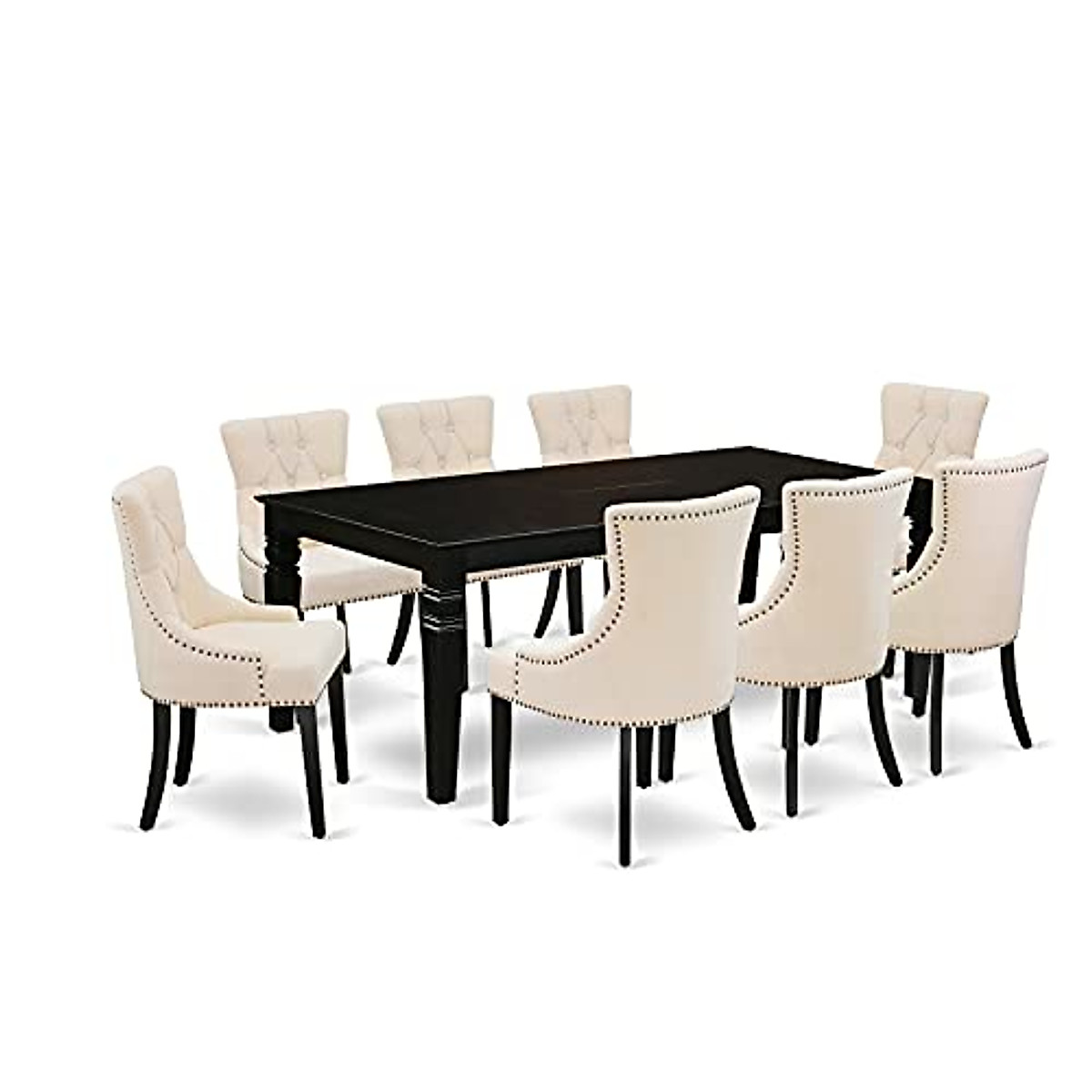 East West Furniture LGFR9-BLK-02, 9 Piece