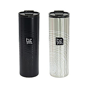 bzyoo Brew 18/8 Stainless Vacuum Drinking BPA-Free 15oz Coffee Mug Water Thermal Bottle Bundle with Leak Proof Design for Hike Camping Holiday New Year Gifts Wellness (2 Bottle Bundle)