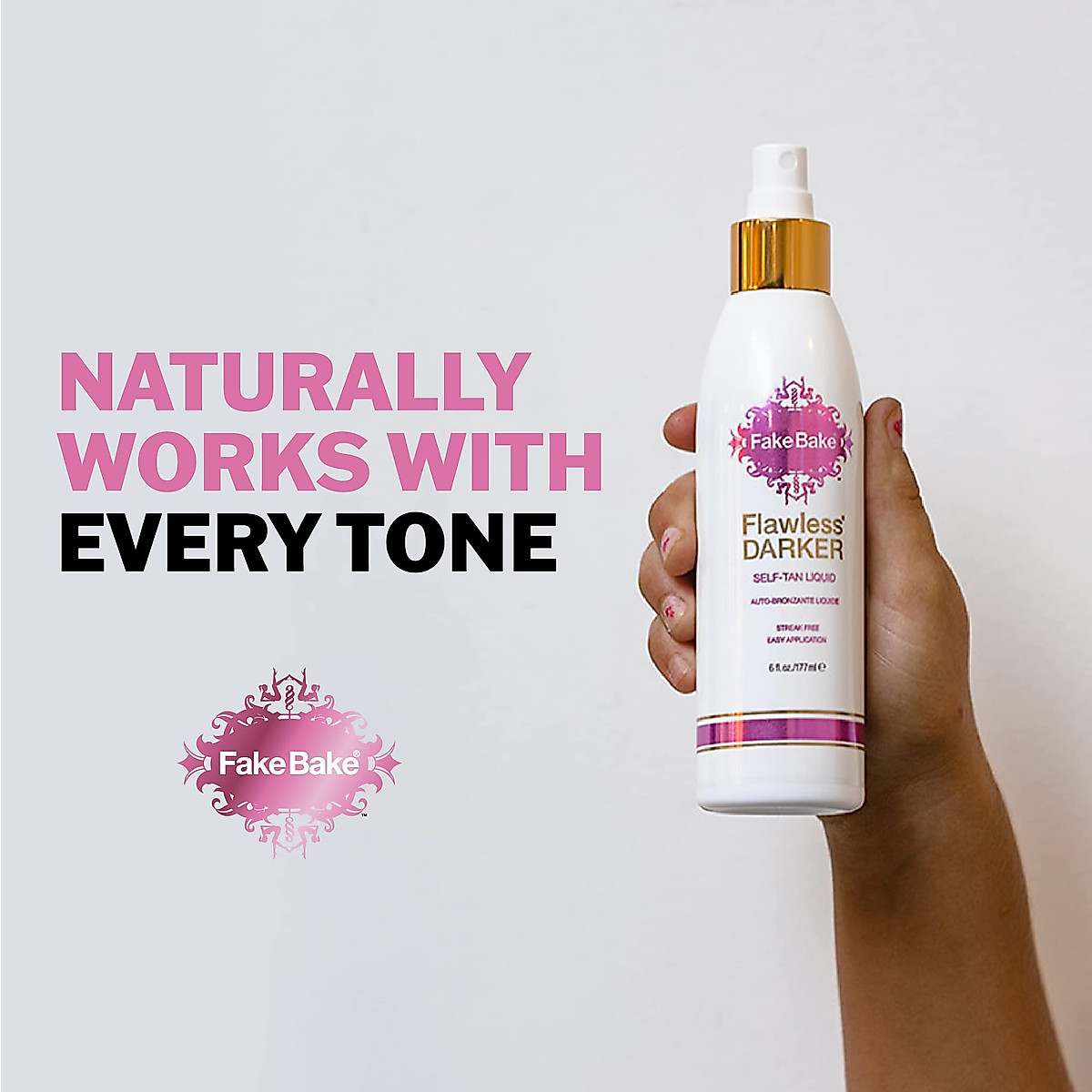 Fake Bake Flawless Darker Self-Tanning Liquid Streak-Free, Long-Lasting Natural Glow For All Skin Tones - Sunless Tanner Includes Professional Application Mitt, Black Coconut Scent - 6 oz (Pack of 2)