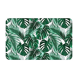 Bathroom Rugs Tropical Palm Leaves,Bath Mat Set Soft Anti-Slip Shower Bathroom Toilet Cover Rugs