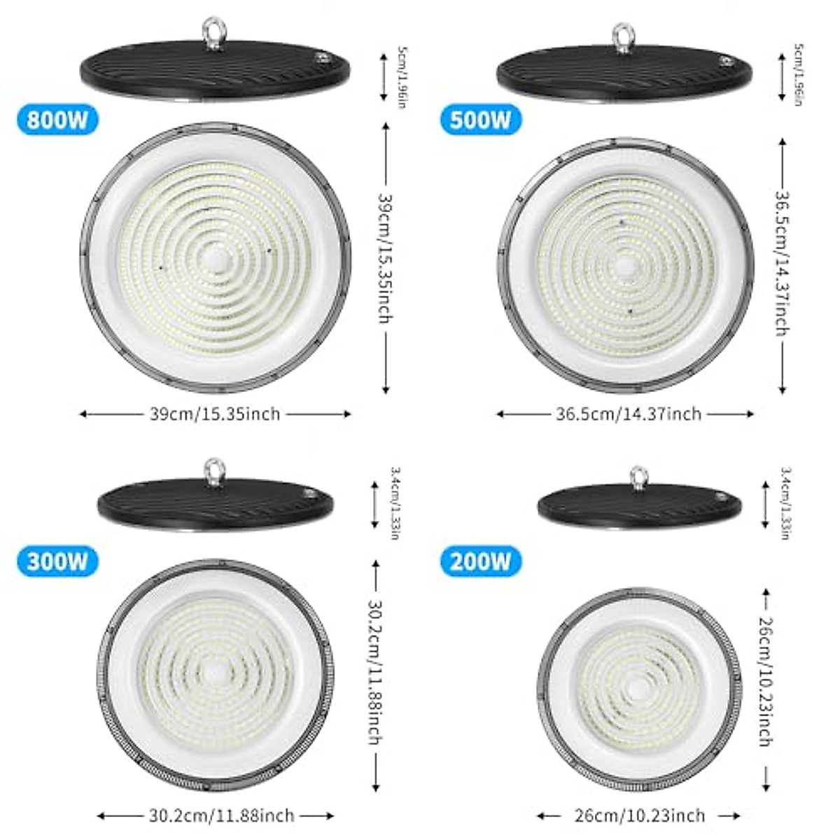 Sararoom 10Packs UFO LED High Bay Light, 200W 20000LM Workshop Lighting, 6500K Daylight White Industrial Lamp High Bay Light, IP66 Waterproof Commercial Bay Lighting for Factories,Garage,Warehouse