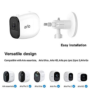 Camera 1/4‘’ Magnetic Wall Mount for Arlo Pro 3 Pro 4 Arlo Ultra Wyze Cam Outdoor Camera Arlo pro 2 eufyCam Ring Cam,No Tools Directly Attached to Steel or Other Magnetic Surfaces,White