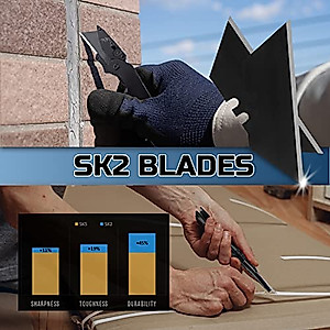 Lichamp 6-Pack Folding Utility Knife Box Cutter, Quick Change Razor Knife Utility Pocket Construction Blade Knife, (Black, C6BK)