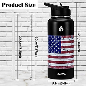 XccMe 32oz Sports Water Bottle,Stainless Steel Double Wall Vacuum Sealed Travel Bottle with Lid,Paracord handle,Silicone Boot ,Keep Drinks Hot or Cold,Gift for Mom,Sister,Friend,Colleague (Cow)