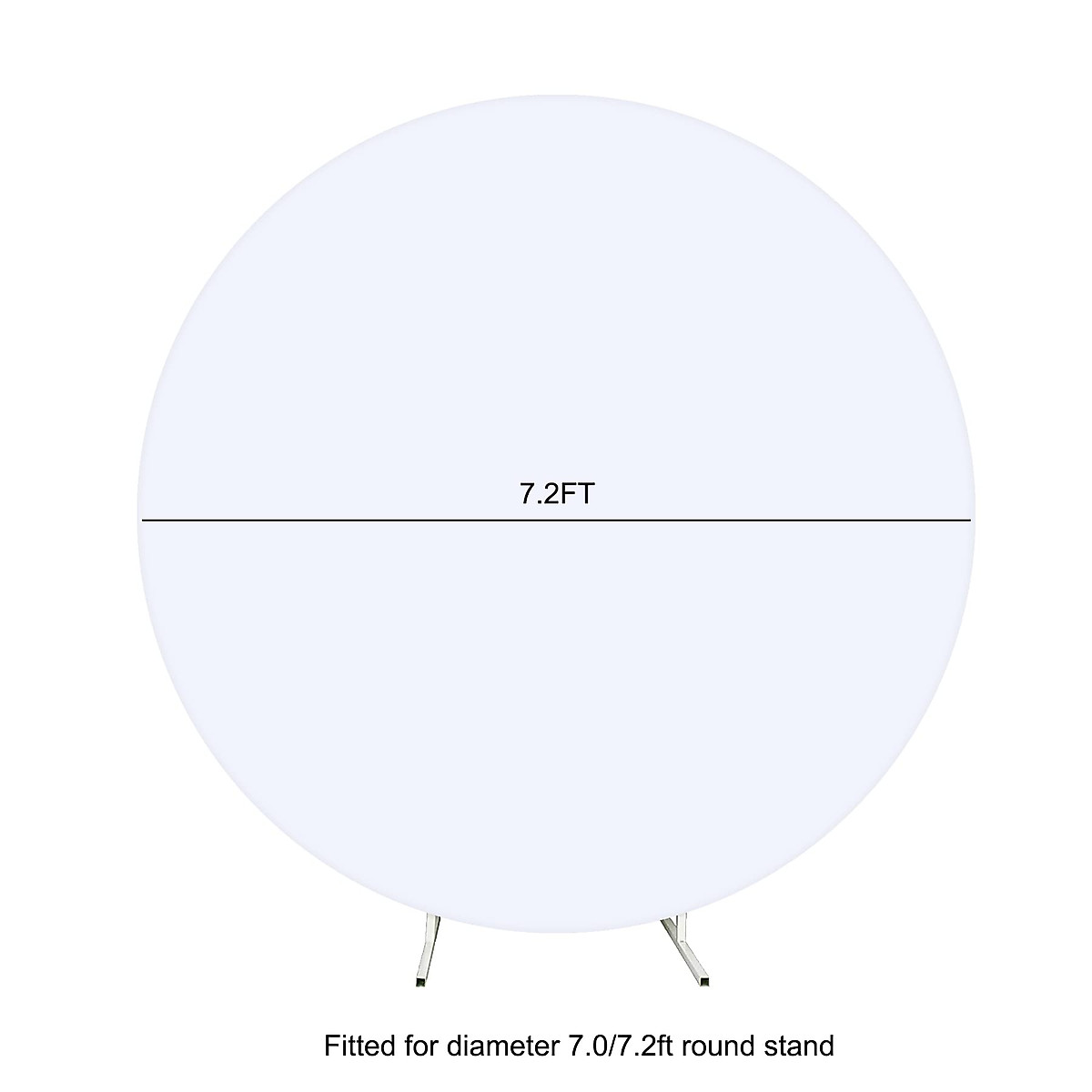 7.2ft Pure White Round Backdrop Cover for 7ft /7.2ft Circle Stand, Wrinkle Free Stretchy Circle Arch Round Backdrop Cover for Party Wedding Birthday Baby Shower Photography