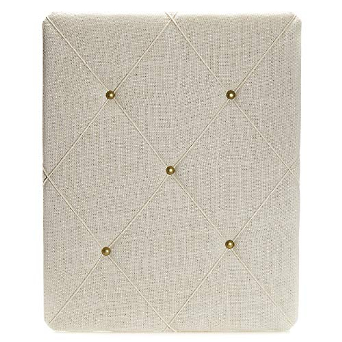 White Burlap Covered with Criss-Cross Twine Bulletin Picture & Memo Board, 19.75 x 15.75