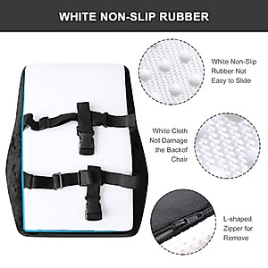 CoziPlan Lumbar Support Pillow for Office Chair - Support Version (Firm), Memory Foam Back Cushion for Chair and Car, with Non-Slip Back and Two Adjustable Belts…