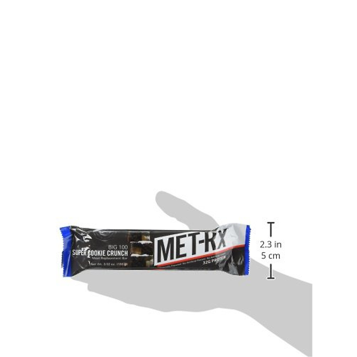 MET-Rx Big 100 Protein Bar, Meal Replacement Bar, 32G Protein, Super Cookie Crunch, 9 Bars (Pack of 1)