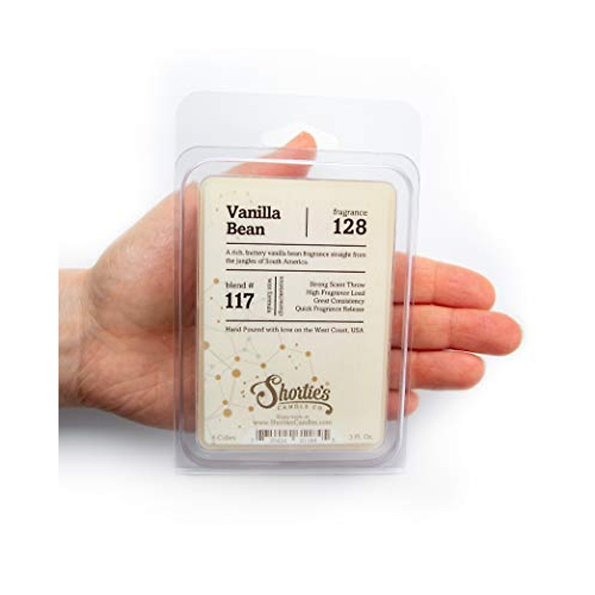 Shortie's Candle Company Vanilla Bean Wax Melts Bulk Pack - Formula 117-4 Highly Scented Bars - Made with Natural Oils - Bakery & Food Air Freshener Cubes Collection