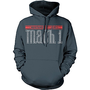 Lucky Ride Ford Mustang Mach 1 Fifty Years V8 5.0 Hotrod Muscle Car Hoodie Sweatshirt Pullover, gray, Large