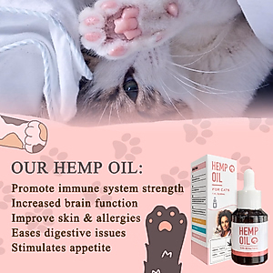ZOEDUL Calm Your Feline Friend with Hemp Oil for Cats - Cat Calming, Cat Anxiety Relief, Digestion, Immunity, Hip & Joint Support