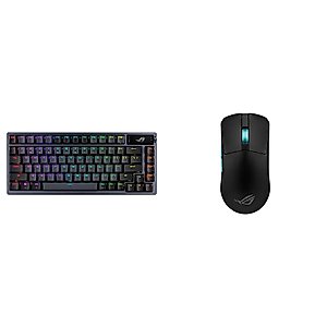 ASUS ROG Azoth 75" Wireless DIY Custom Gaming Keyboard & ROG Harpe Ace Aim Lab Edition Gaming Mouse, 54 g Ultra-Lightwieght, Connectivity