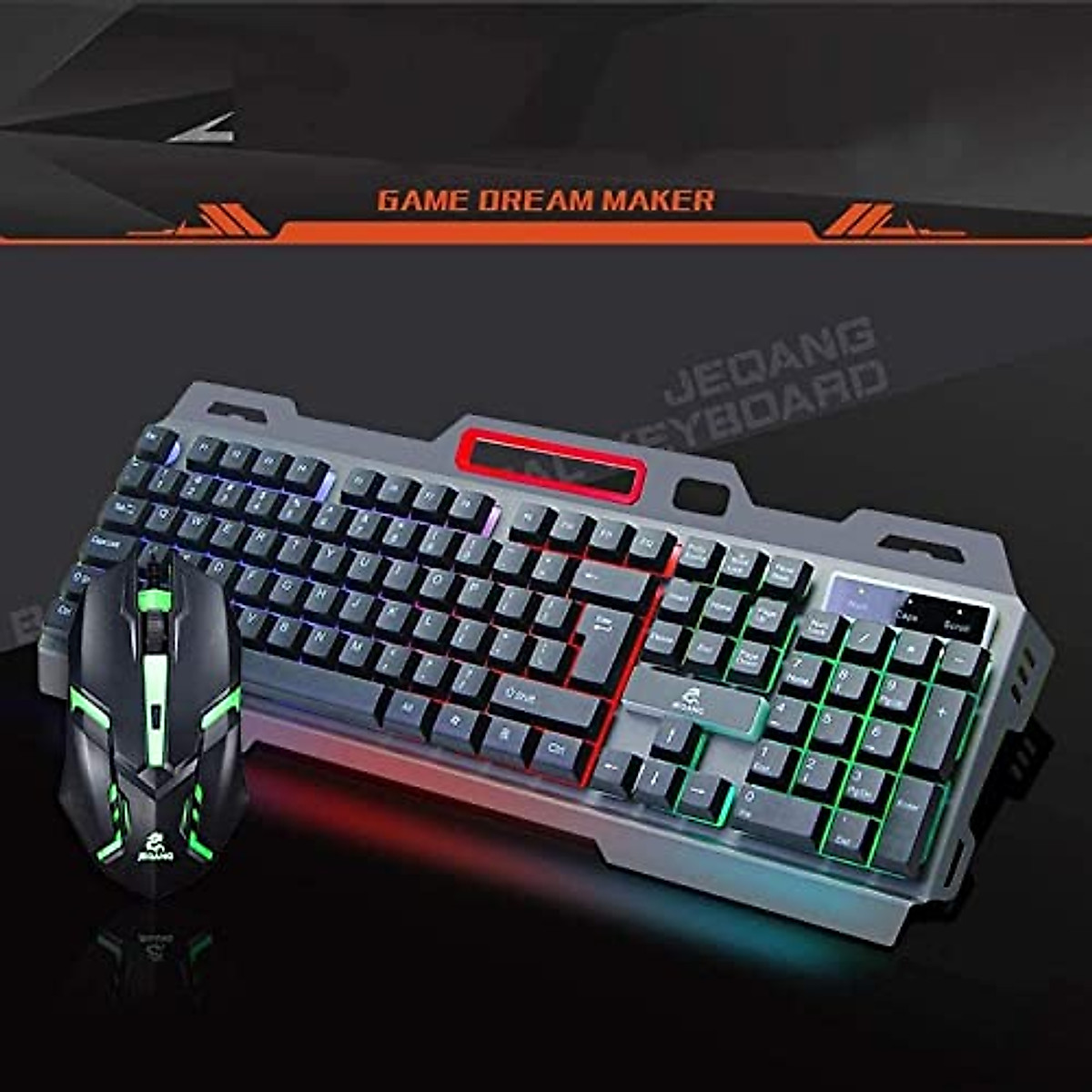YXHS RGB Gaming Keyboard and Backlit Mouse Combo,USB Wired Backlit Keyboard,LED Gaming Keyboard Mouse Set for Laptop PC Computer Game and Work
