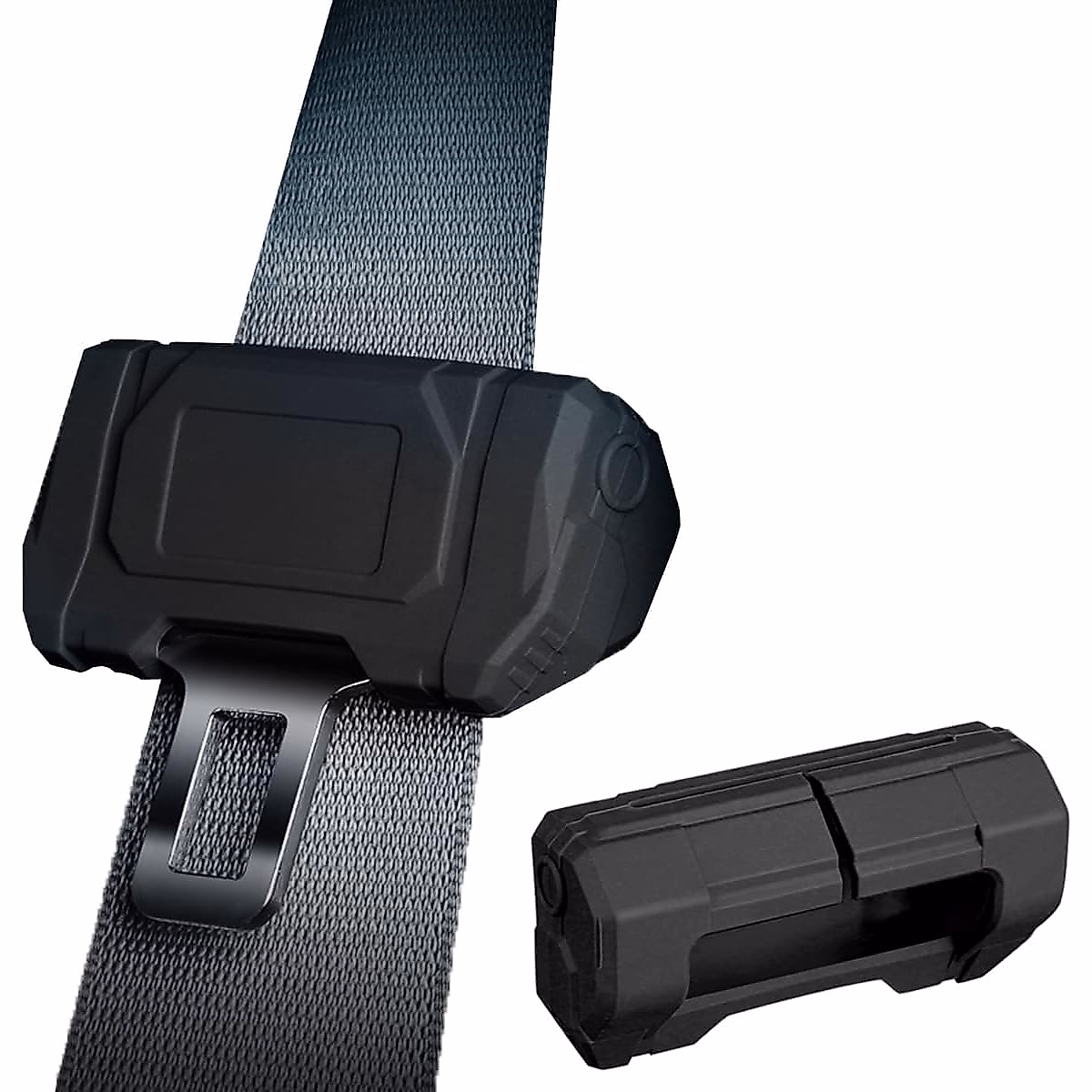 GODTERA Car Universal Seat Belt Clips Cover,Seat Belt Buckle Protector for Car, Anti-Scratch Silicon Seat Belt Buckle Protector (Black, Large Size)