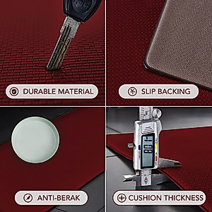 COZY ISLAND Kitchen Rug Anti-Fatigue Cushioned Kitchen Floor Comfort Mat Non-Slip Waterproof Runner Rug for Sink, Easy to Clean,17.7"x29",Red