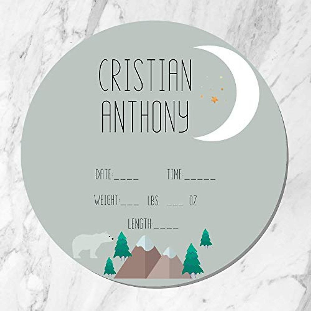 Custom Handmade Wooden Birth Announcement Sign (Christian)