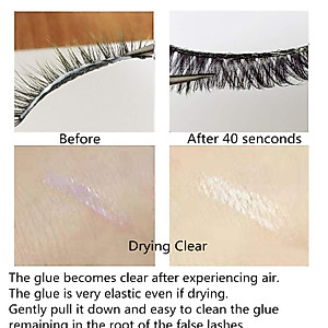JIMIRE Eyelash Glue Clear | Secure Hold for False Eyelashes | Latex-Free Eyelash Adhesive with Chamomile Suitable for Sensitive Eyes