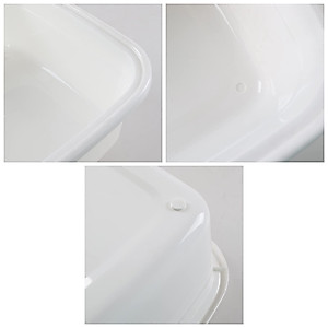 Nicesh 18 Quart Large Dish Pan, 3-Pack Plastic Rectangular Wash Basin, White