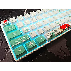 Custom keycaps 60 Percent Doubleshot PBT Keycaps Set OEM Profile for Cherry MX Switches Gaming Mechanical Keyboard,gk61,rk61,Ducky one 2 Mini keycaps (not Include Keyboard)