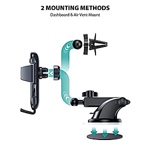 VICSEED Auto Lock Phone Mount for Car [Super Strong Suction & No fall] Car Phone Holder Mount Adjustable Long Arm Hands Free Cell Phone Holder Car Windshield Dashboard Vent for All Phones & Thick Case