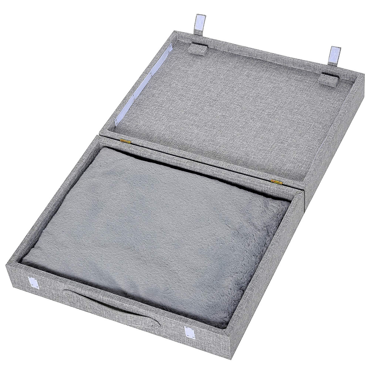 PawHut Cat House Foldable 2 in 1 Design Condo Pet Bed with Removable Washable Cushions Scratching Pad, Grey