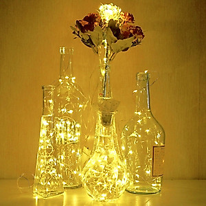 Cynzia 36 Pack Fairy Lights Battery Operated, 20 LED 6.6ft/2m Starry String Lights, Waterproof Mini Silver Wire Firefly Lights for Mason Jar DIY, Wedding Christmas Decor (Warm White)