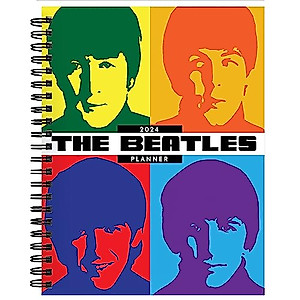 TF PUBLISHING 2024 Colorful Beatles Medium Weekly Monthly Planner | Monthly Life Planner for Women with 2 Page Spreads | 12 Month Calendar and Planning Prompts | Planner for School or Work | 6.5"x8"