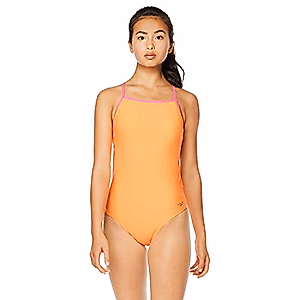 Speedo Women's Standard Swimsuit Piece Endurance The One Solid Team Colors, Orange/Pink, 22