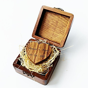 Personalized Wooden Heart Shaped Walnut 8GB USB Flash Drive, Engraved Wood USB Drive Custom Wooden Box, Wedding Photo Storage Gift, Birthday Gift, Business Promotional Gift (USB in Wooden Box)