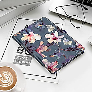 Fintie Case for All-New Amazon Fire HD 10 & Fire HD 10 Plus Tablet (Only Compatible with 11th Generation 2021 Release) - 360 Degree Rotating Swivel Stand Cover Dual Auto Sleep/Wake, Blooming Hibiscus