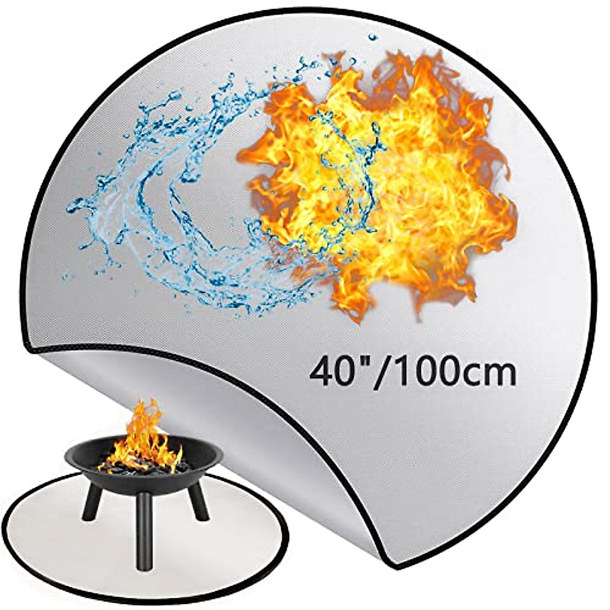 Fire Pit Mats for Under Fire Pit (40" Large) 3 Layers Premium Round Fire Pit Mat for Deck Fire Pit Mat Fire Pit Mats for Under Fire Pit Fireproof Mat Firepit Mats