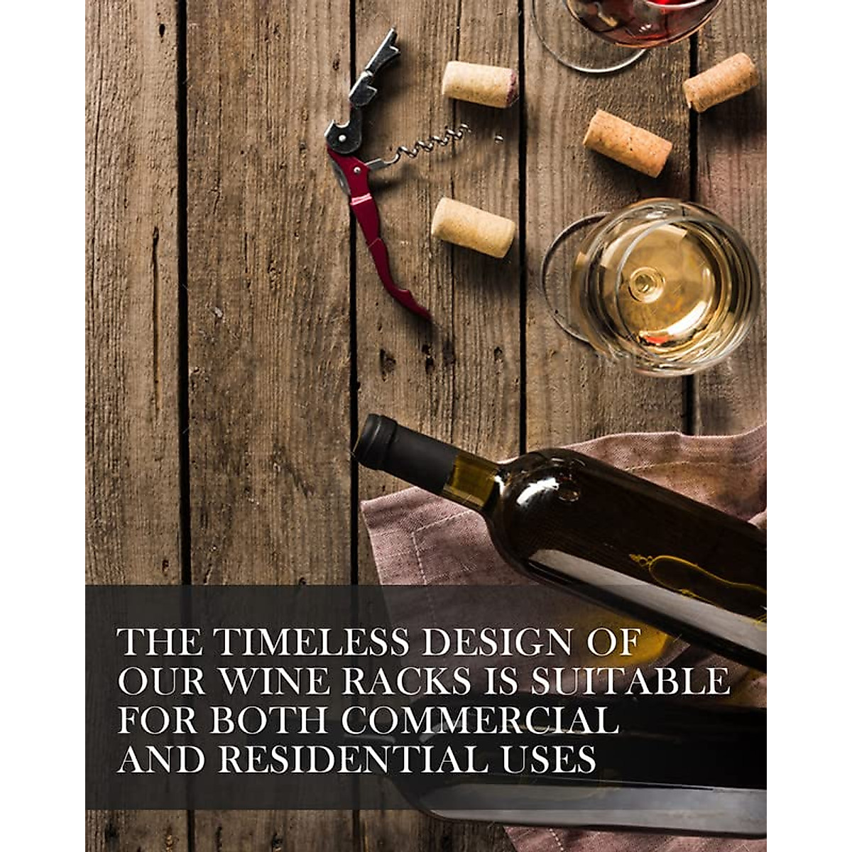 di prima usa Countertop Wine Rack Metal Wine Rack for Table – Small Wine Rack for Tabletop Décor – Wine Rack Holder for 2 Glasses & 2 Bottles - Corten/Chestnut