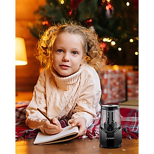 TRUNIUM Electric Pencil Sharpener, Pencil Sharpener for 6-8mm Colored/WoodenPencils, Auto Stop, Fast&Super Sharp, Electric Pencil Sharpeners USB Operated in No.2/Office/Studio/Home/Classroom(Black)